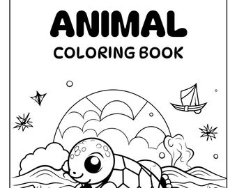 50 Cute Animal Coloring Book for Kids - Instant Download - Etsy