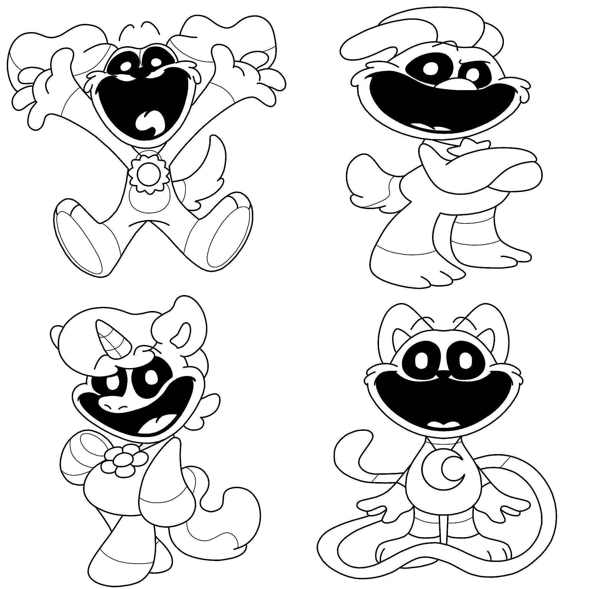 Smiling Critters Printable Coloring Page - Etsy Australia