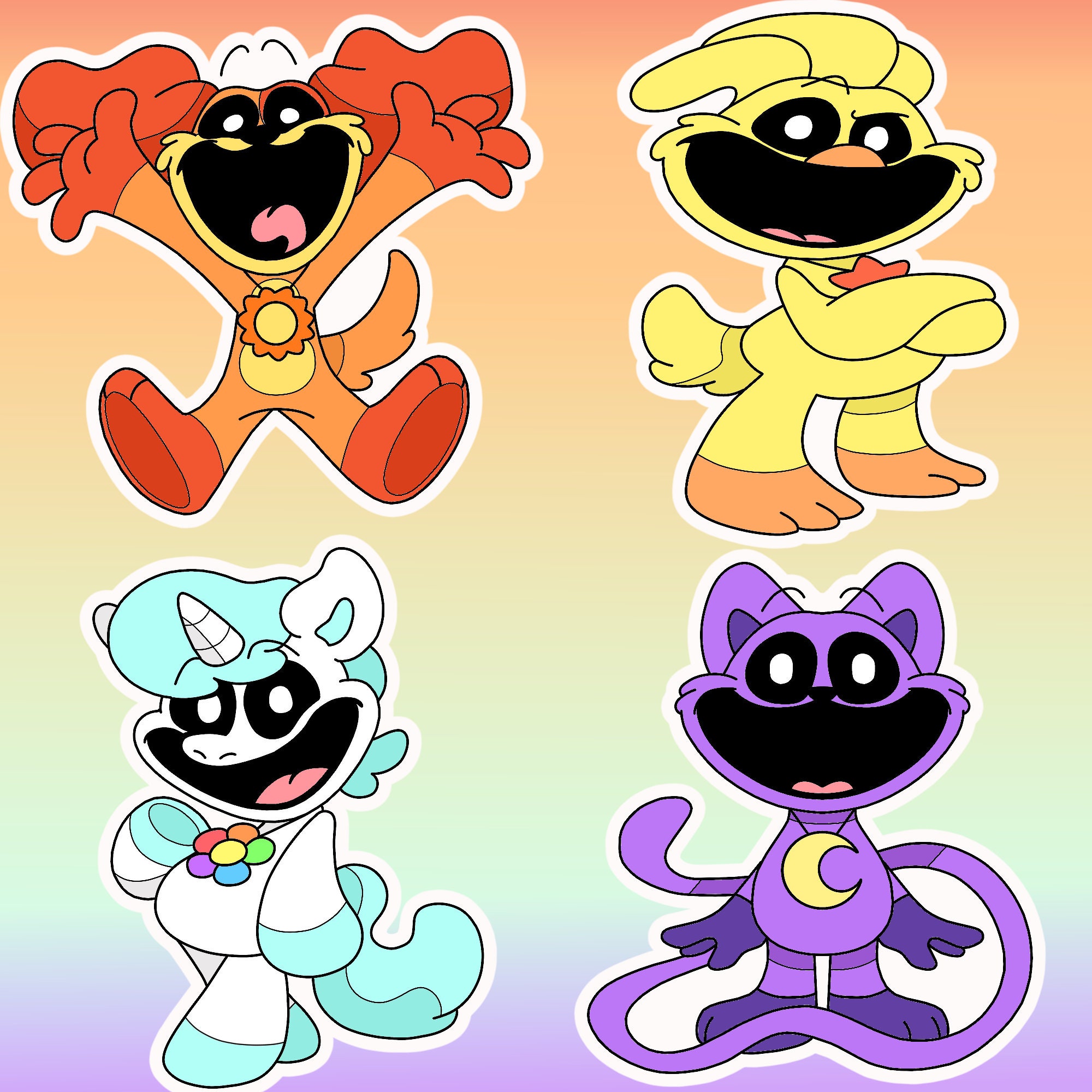 Smiling Critters Printable Coloring Page - Etsy Australia