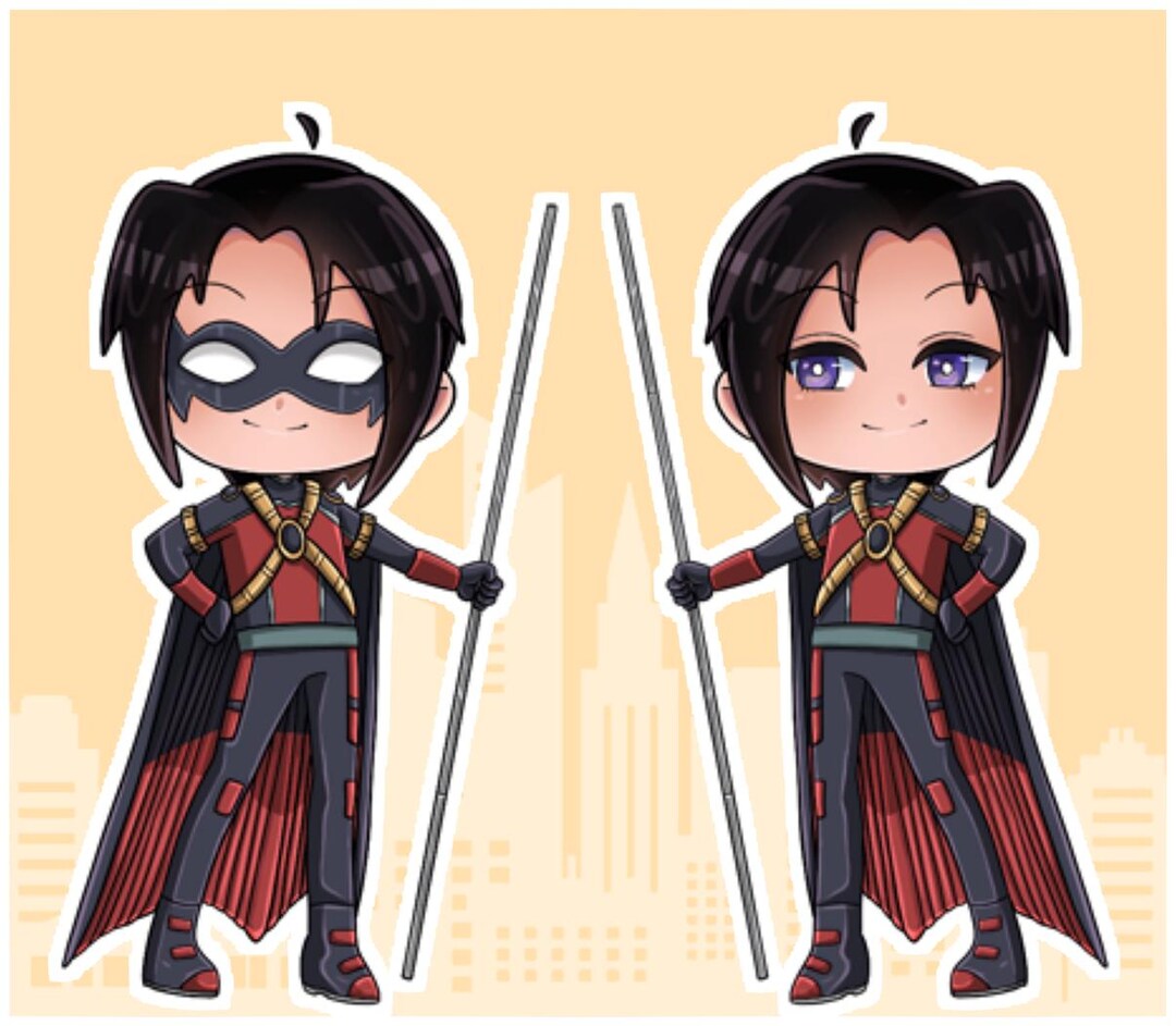Red Robin | Tim Drake | Chibi Sticker | Masked Detective Sidekick ...