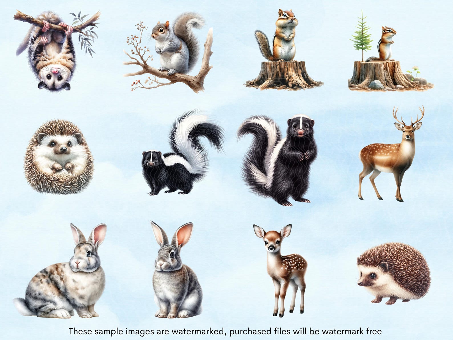 Forest Friends Clipart Bundle: 36 Woodland Animals PNG & SVG (digital ...
