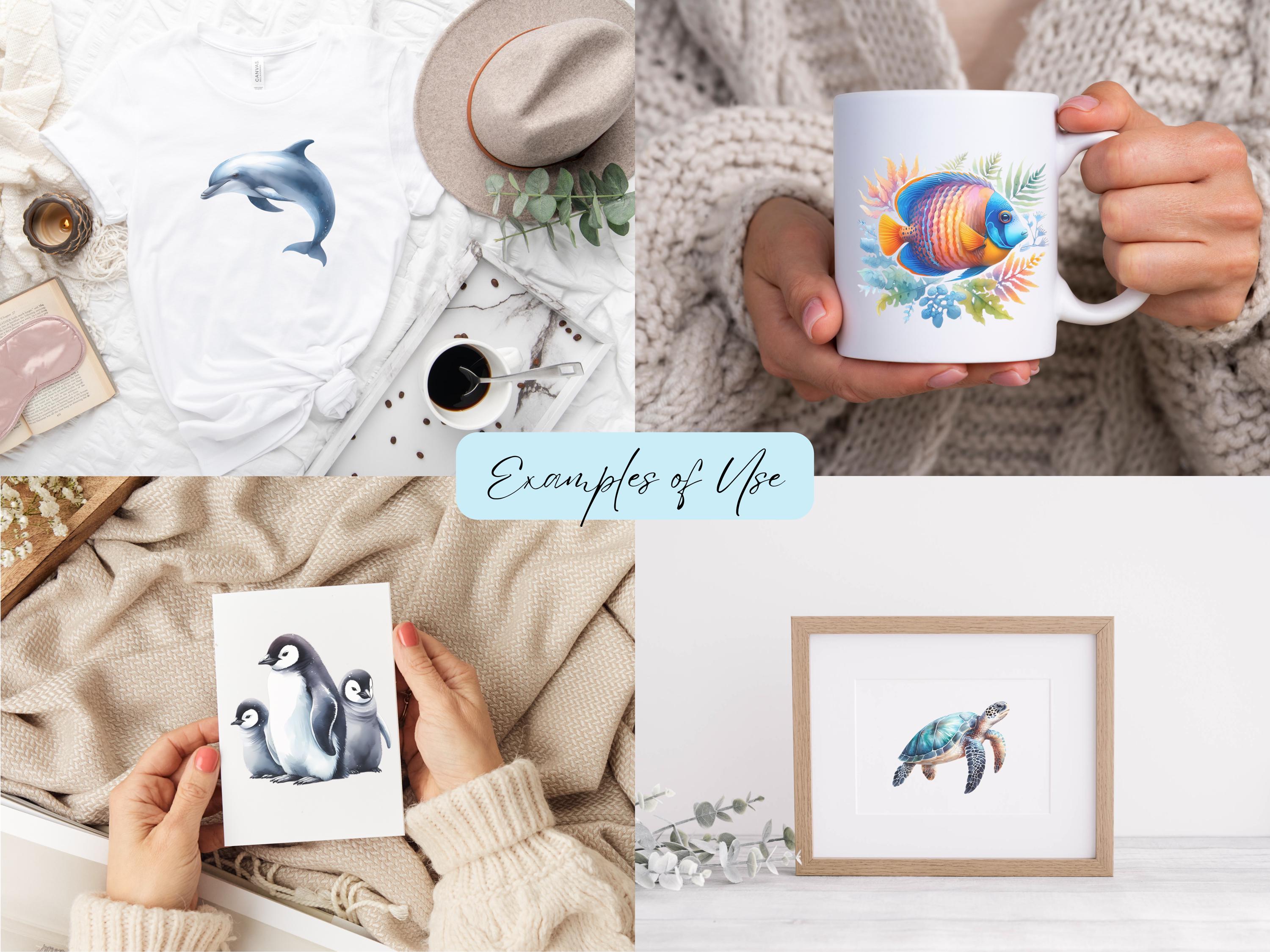 Ocean Life Clipart Bundle, Under the Sea, Sea Life PNG and SVG for ...