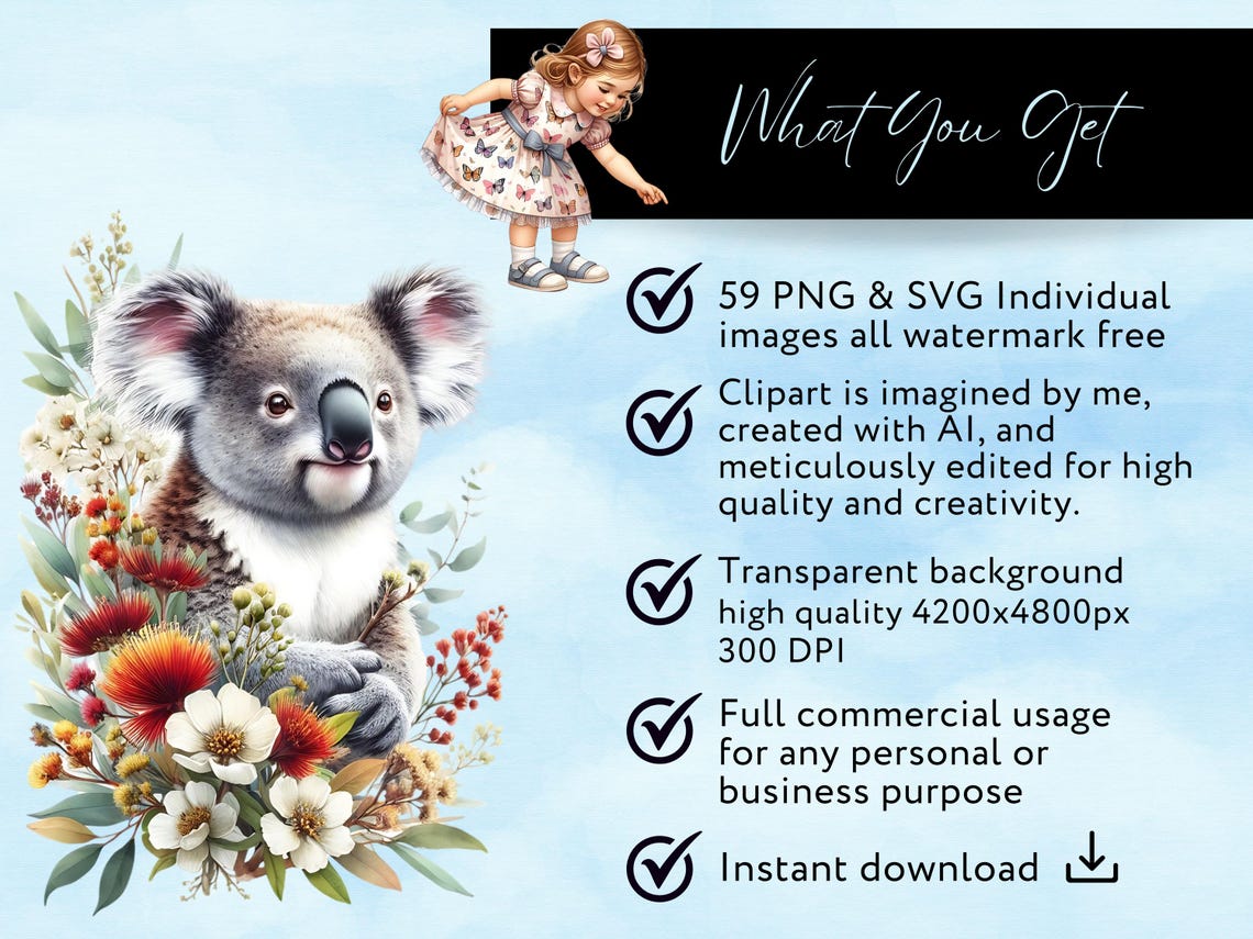 Australiana Clipart Bundle Native Australian Plants and Animals Instant ...