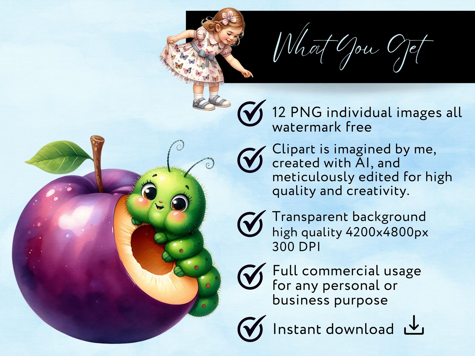 Cute Caterpillar Clipart Bundle, Colourful Nursery Caterpillar, High ...