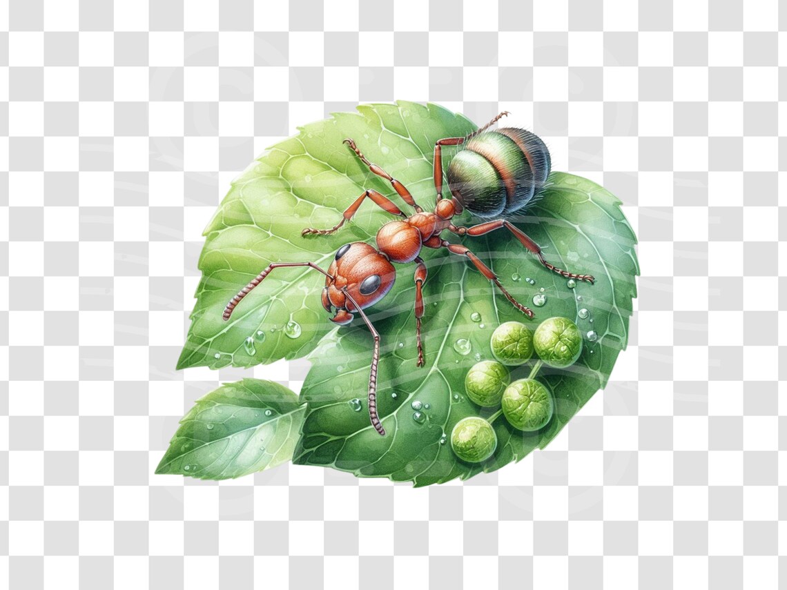 Watercolor Ant Clipart Bundle: Transparent PNG, Commercial Use (digital ...
