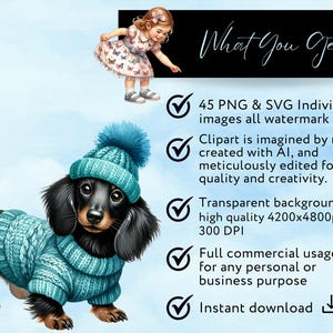 Cute Dachshunds Clipart Bundle - Playful Dachshund Instant Download PNG ...