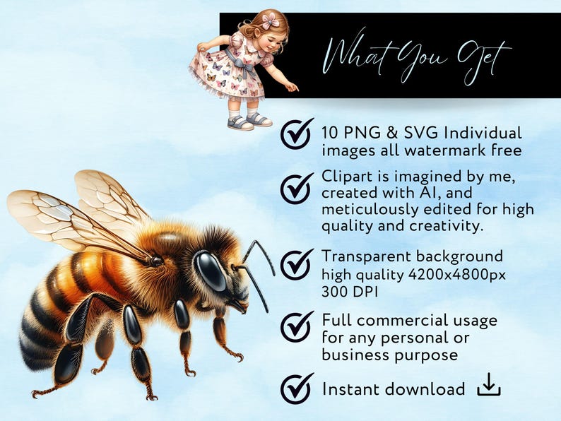 Bees Clipart Bundle: Honey Bees PNG & SVG Files (digital Download) - Etsy