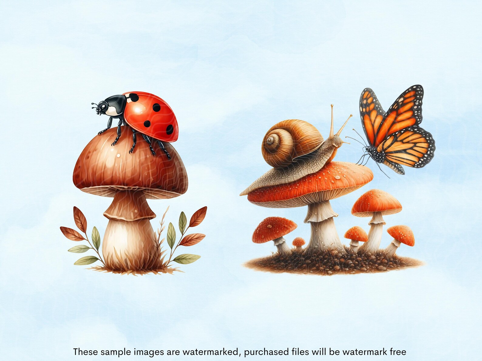 Woodland Goblincore Clipart: Watercolor Forest Creatures (PNG Digital ...