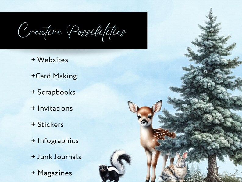 Forest Friends Clipart Bundle: 36 Woodland Animals PNG & SVG (digital ...