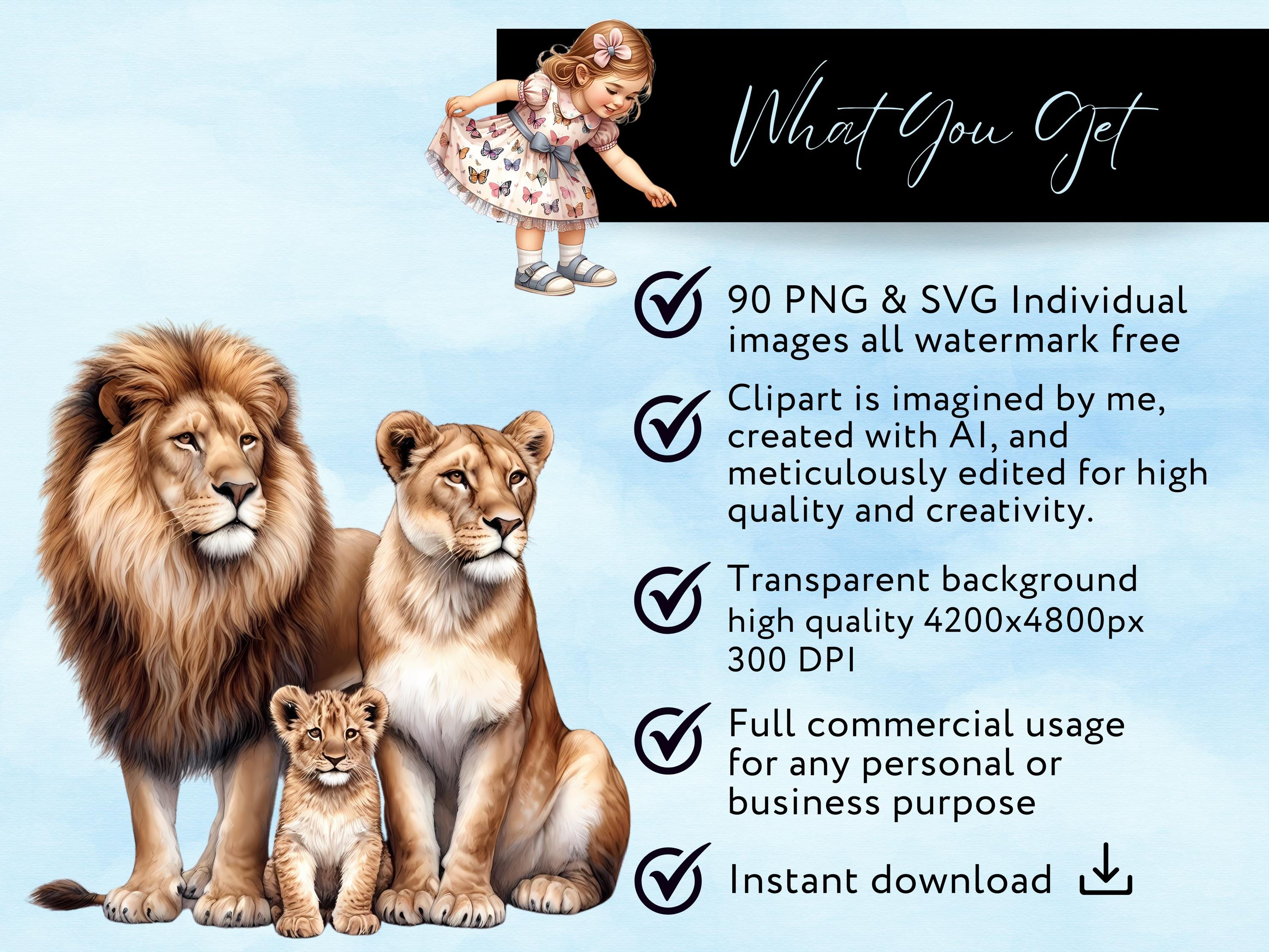 African Safari Clipart Bundle - African Animals Instant Download PNG ...