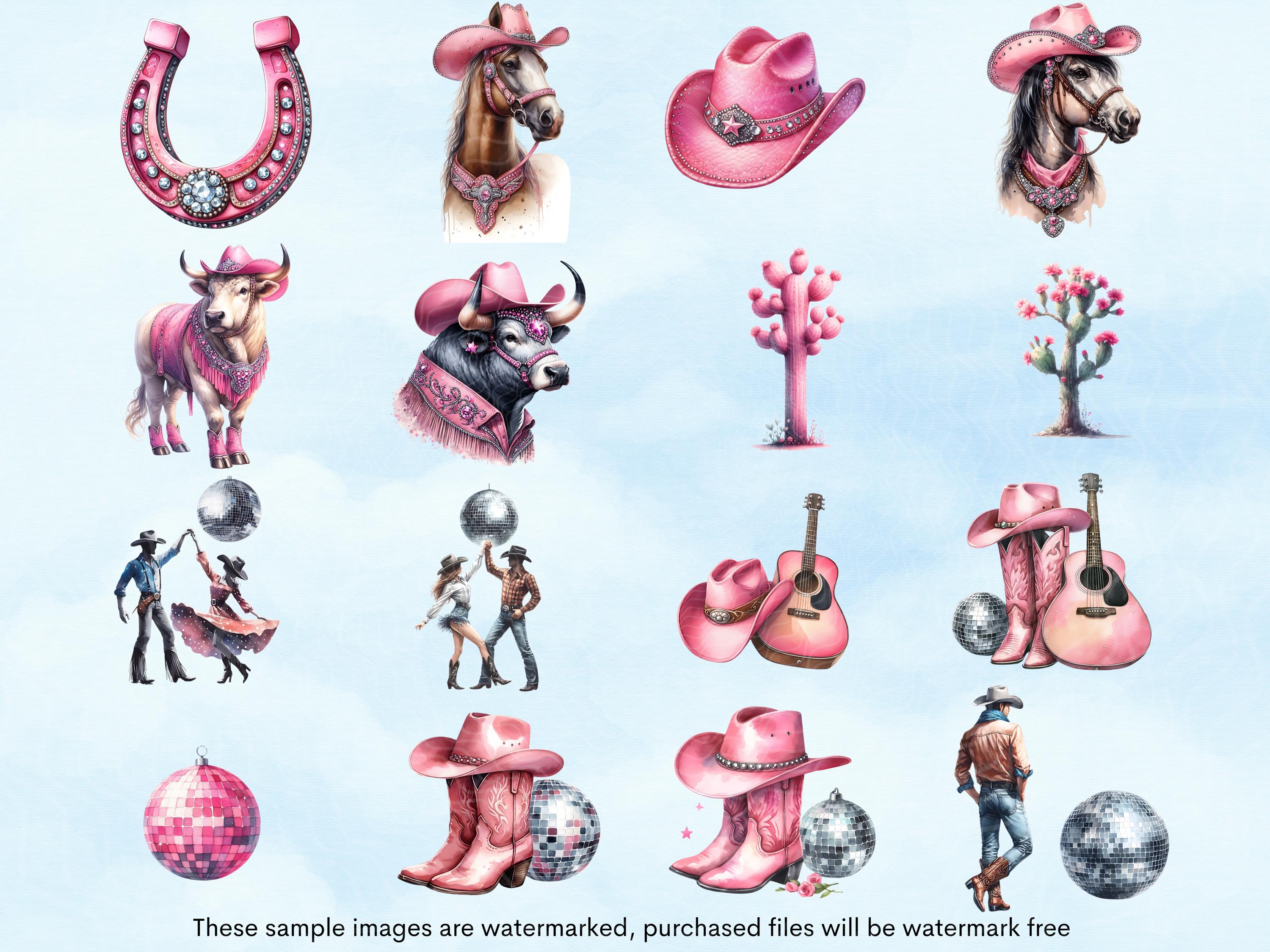 Disco Rodeo Clipart Bundle: Cowboy Cowgirl PNG SVG (commercial Use) - Etsy