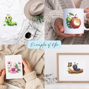 Cute Caterpillar Clipart Bundle, Colourful Nursery Caterpillar, High ...