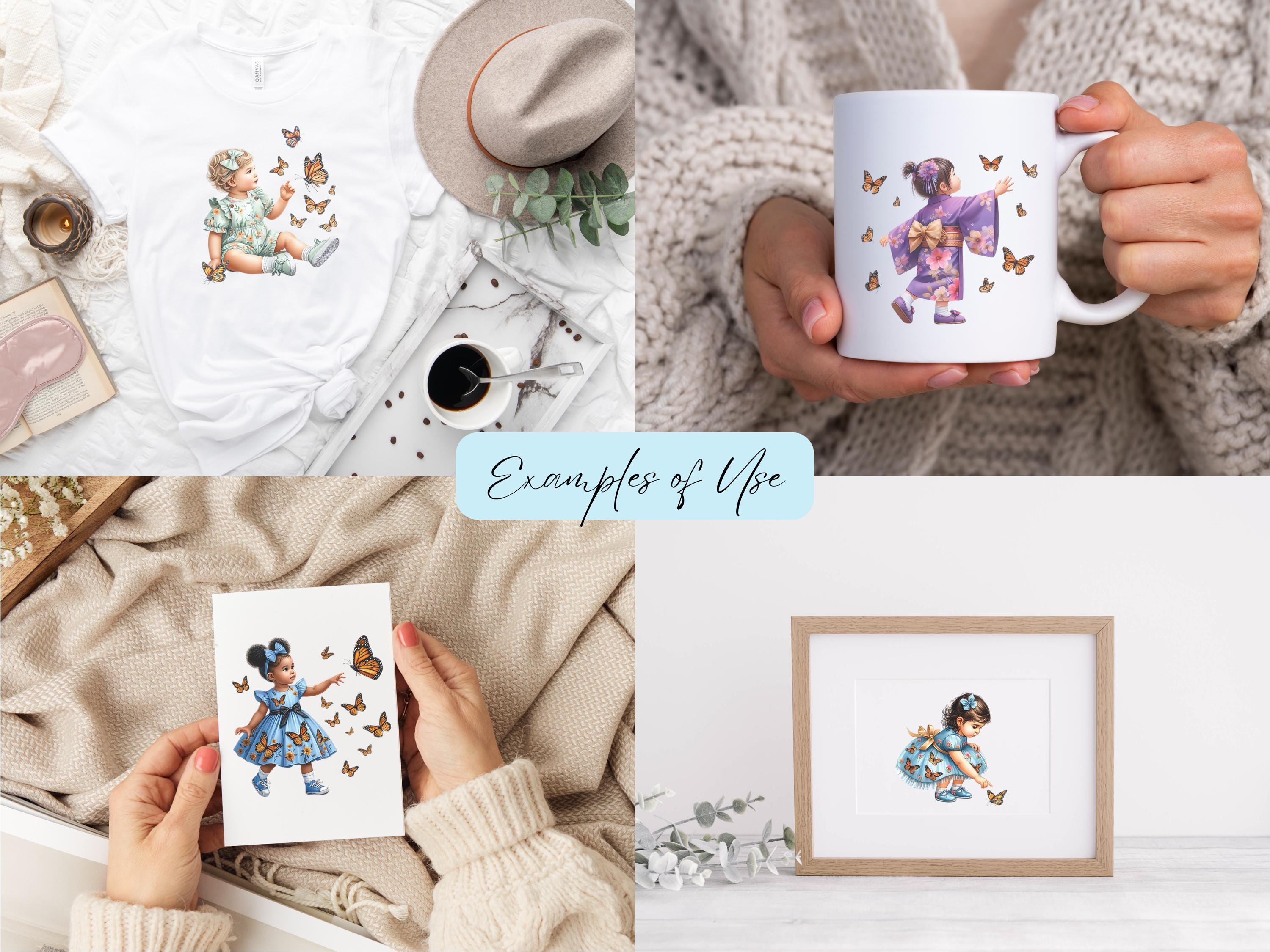 Butterfly Girls Clipart Bundle: Watercolor Pngs (digital Download) - Etsy