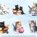 Cute Kittens Clipart Bundle, Kitten Love, High Quality Pngs, Printable ...