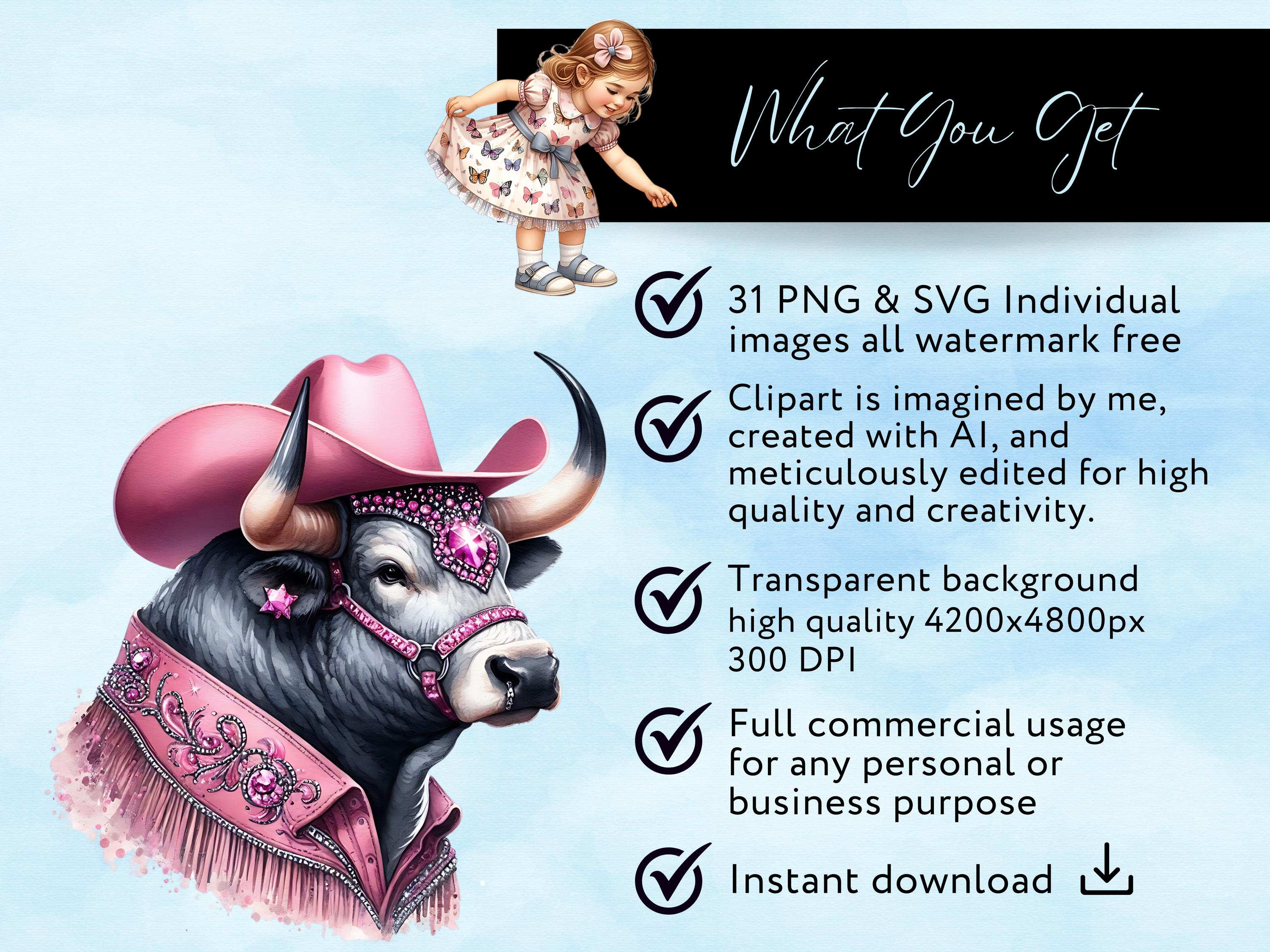 Disco Rodeo Clipart Bundle: Cowboy Cowgirl PNG SVG (commercial Use) - Etsy