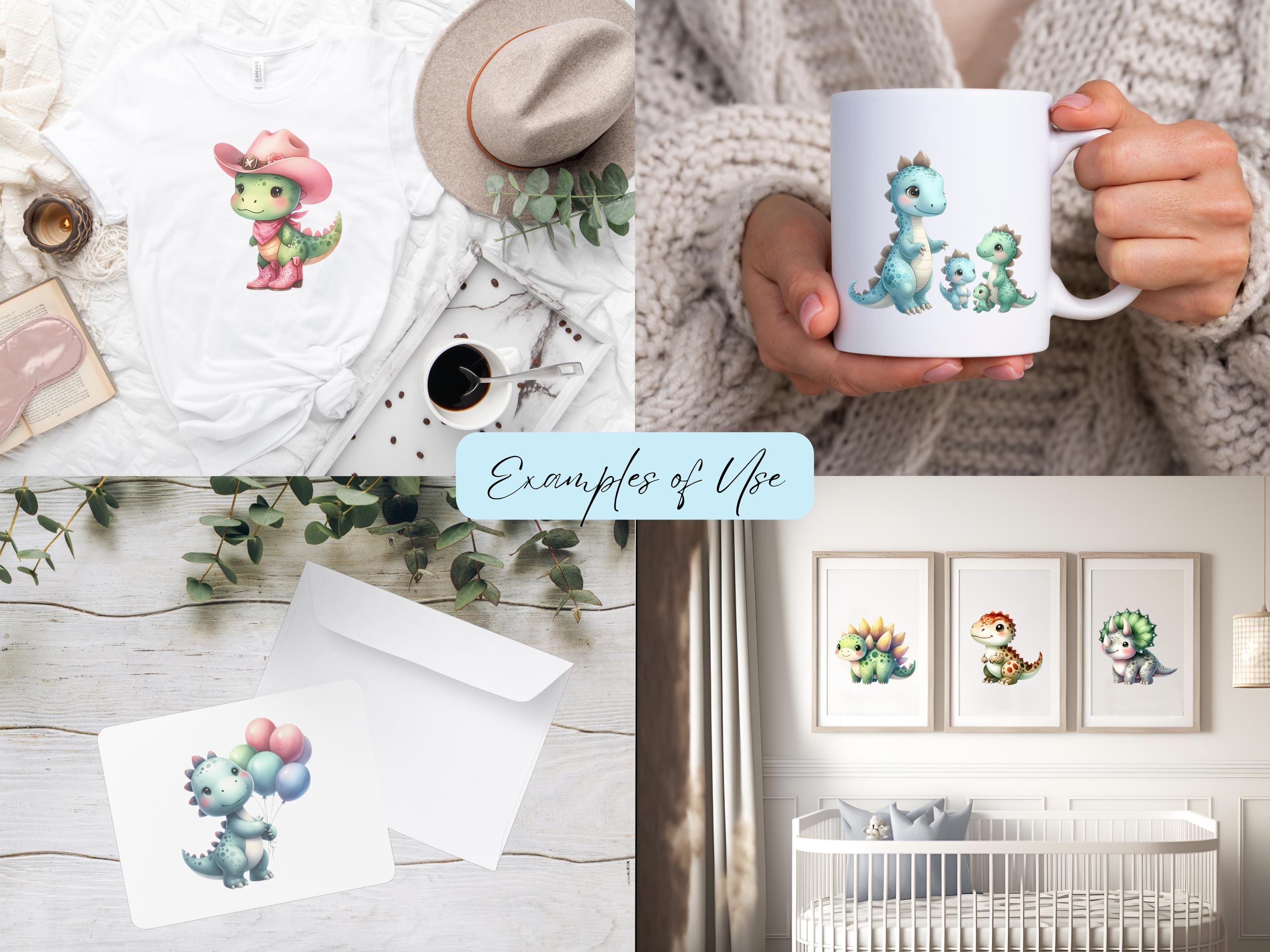 Cute Dinosaur Clipart Bundle, Baby Dinosaur, High Quality Pngs ...