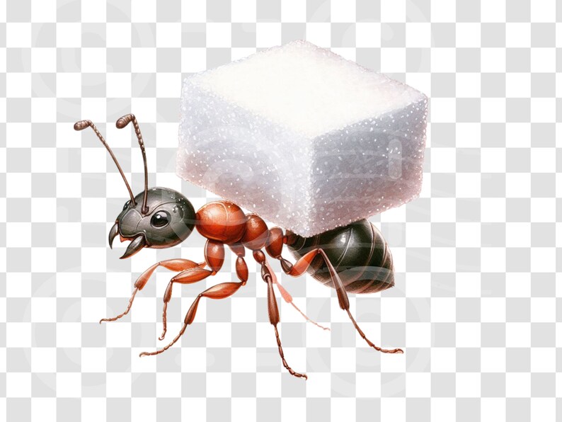 Watercolor Ant Clipart Bundle: Transparent PNG, Commercial Use (digital ...