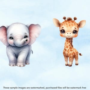 Baby Safari Animals Clipart Bundle, Cute Baby African Animals Digital ...