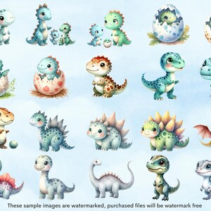 Cute Dinosaur Clipart Bundle, Baby Dinosaur, High Quality Pngs ...