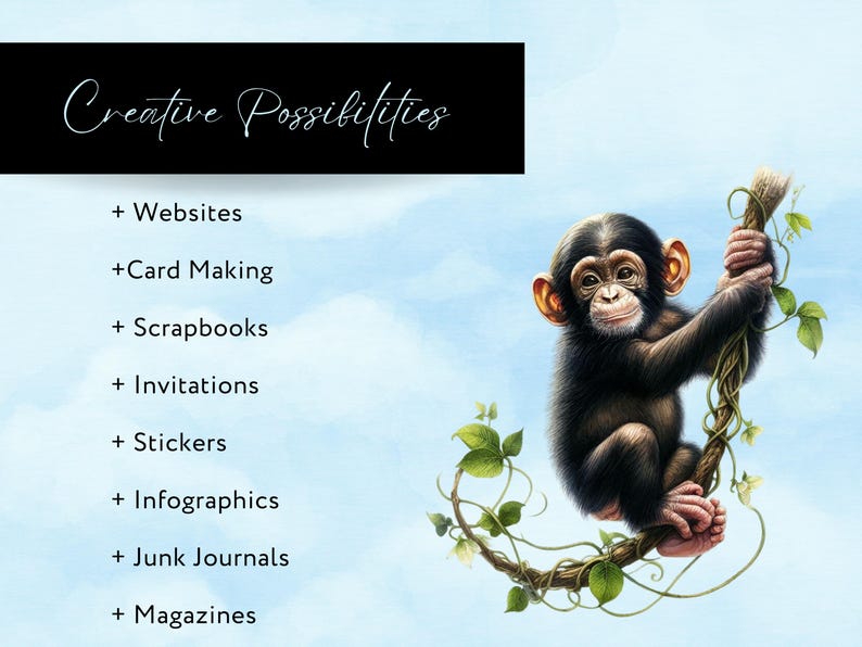 In the Jungle Clipart Bundle Jungle Animals Instant Download PNG and ...