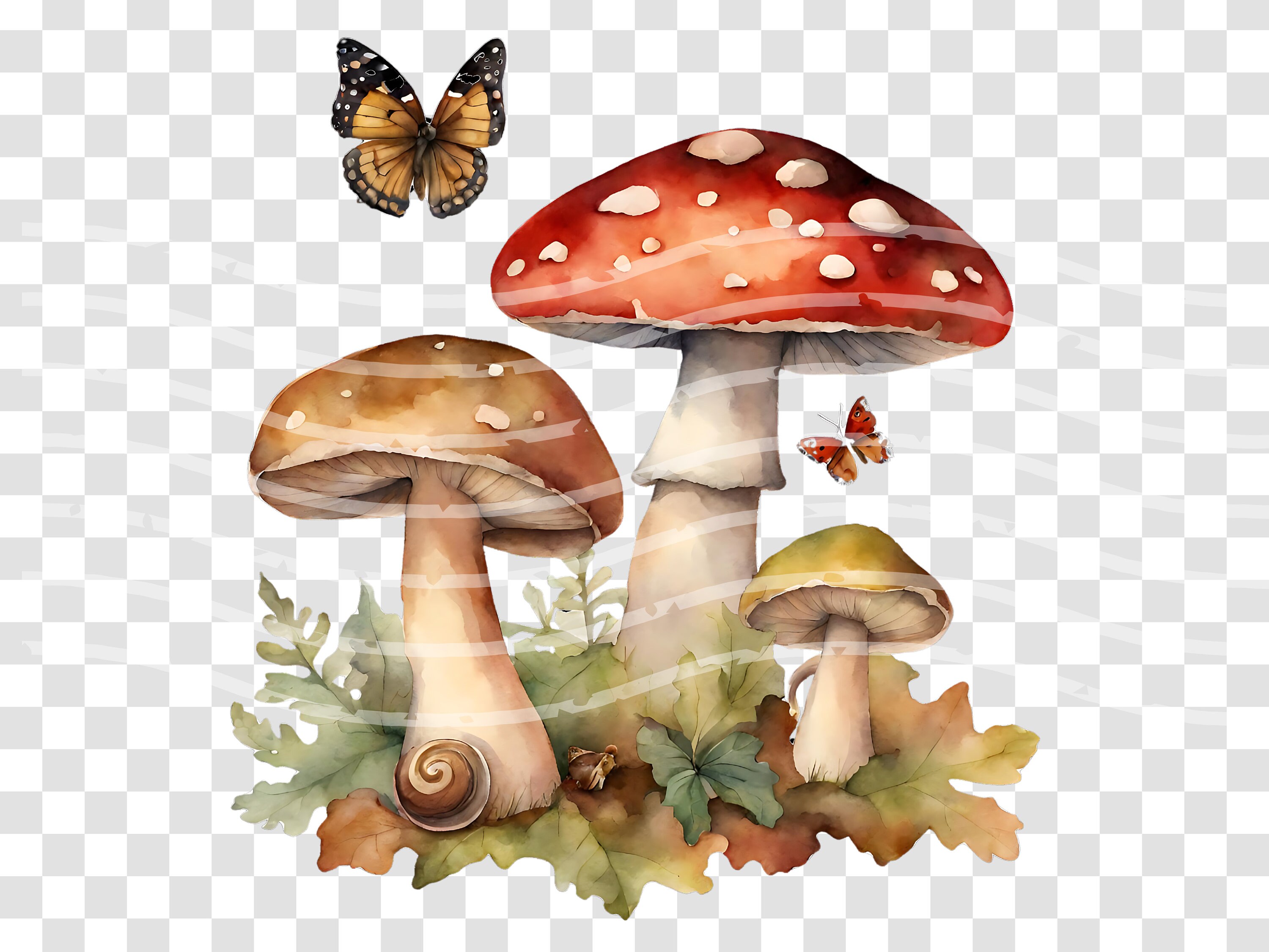 Forest Goblincore Clipart Bundle, Watercolor Commercial Use Transparent ...