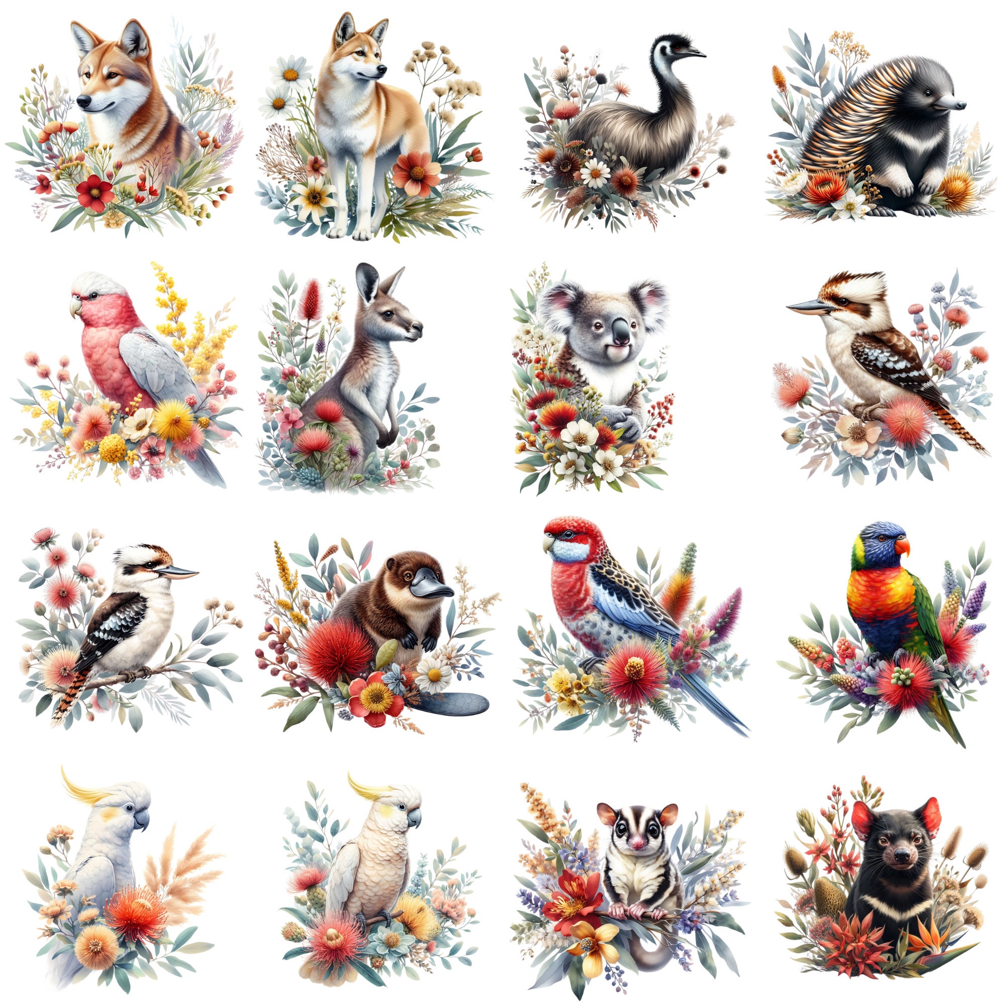 Australiana Clipart Bundle Native Australian Plants and Animals Instant ...