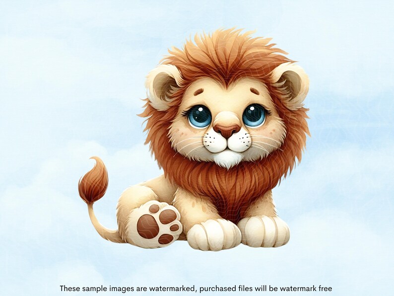 Baby Safari Animals Clipart Bundle, Cute Baby African Animals Digital ...