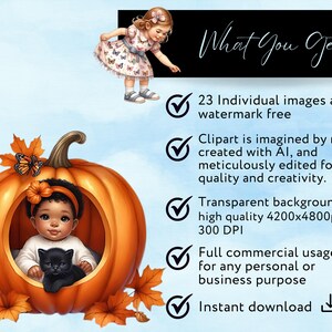 Autumn Children Clipart Bundle, Cute Fall Babies, High Quality Pngs ...
