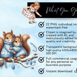 Forest Friends Winter Wonderland Clipart Bundle: Woodland Animals in ...