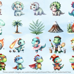 Cute Dinosaur Clipart Bundle, Baby Dinosaur, High Quality Pngs ...