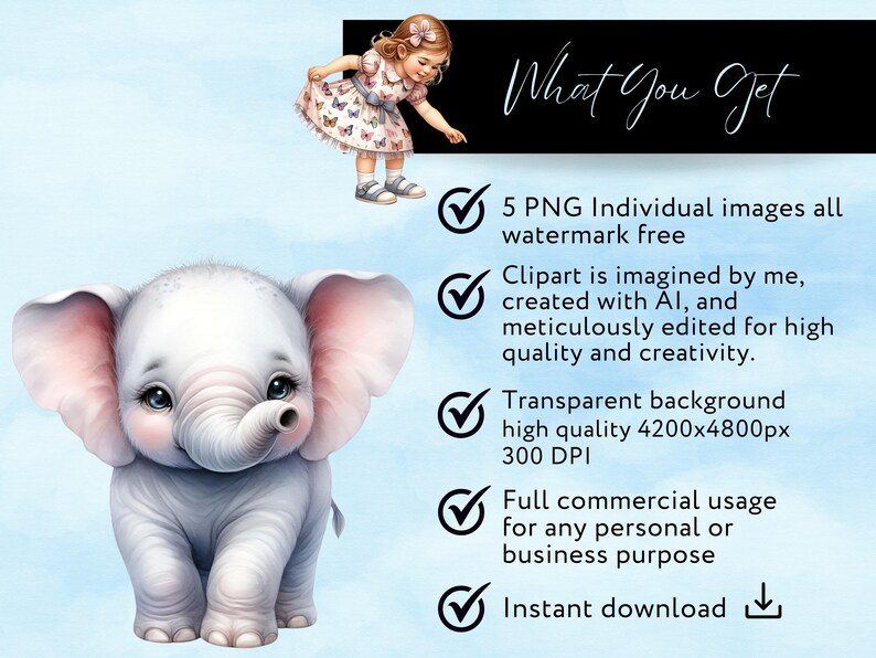 Baby Safari Animals Clipart Bundle, Cute Baby African Animals Digital ...