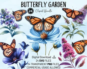 Butterfly Garden SVG Bundle - Etsy