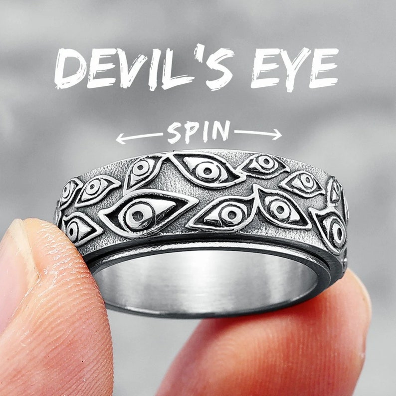 Jujutsu Kaisen Sukuna Spinner Ring Gold Fidget Anxiety Relief Unique ...