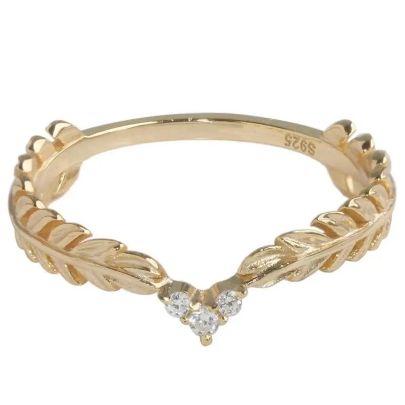 Nike Greek Goddess Angel Wings Ring Vermeil Dainty Adjustable Laurel ...