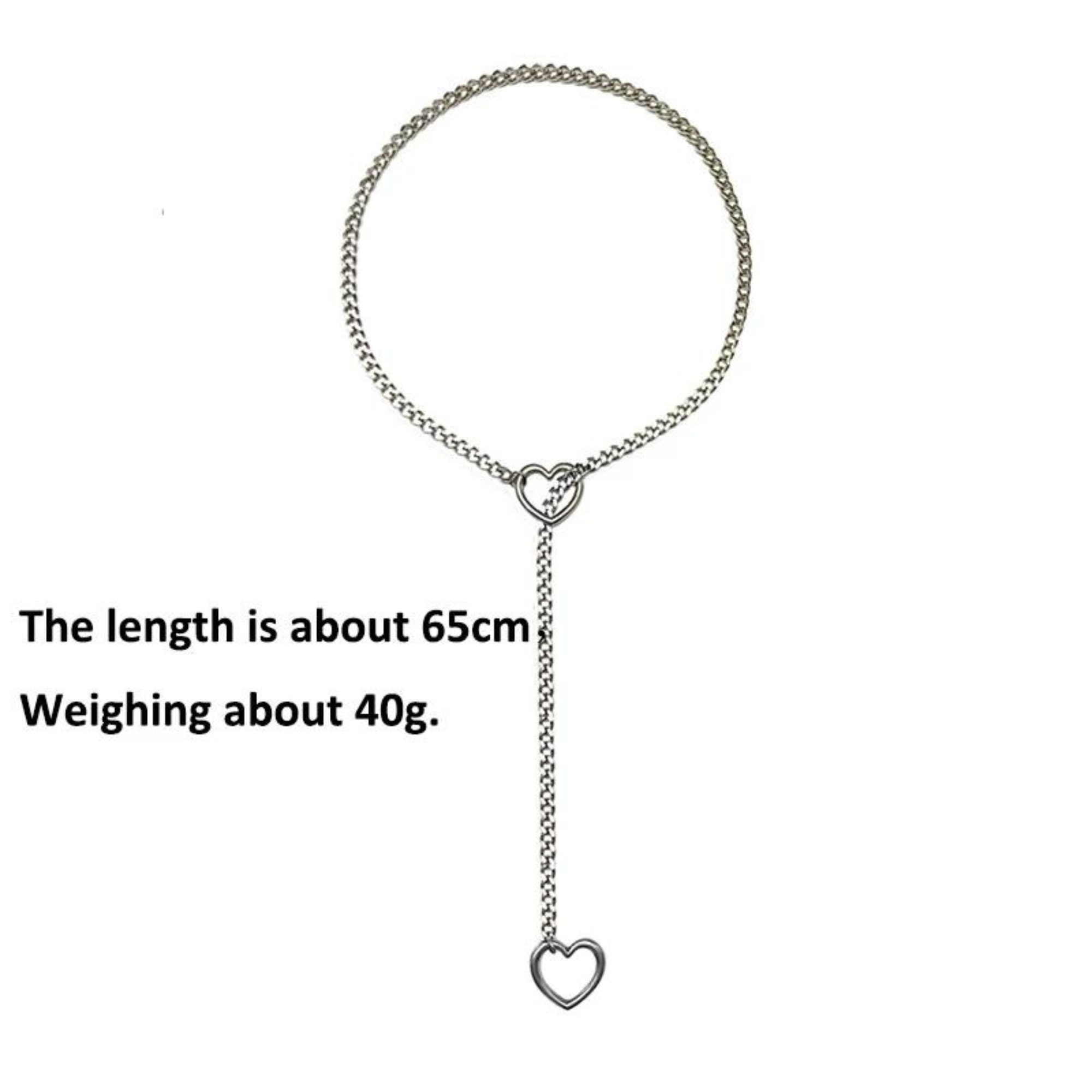 Heart & O-ring Slip Chain Necklaces Trendy Chain Choker Handcrafted ...