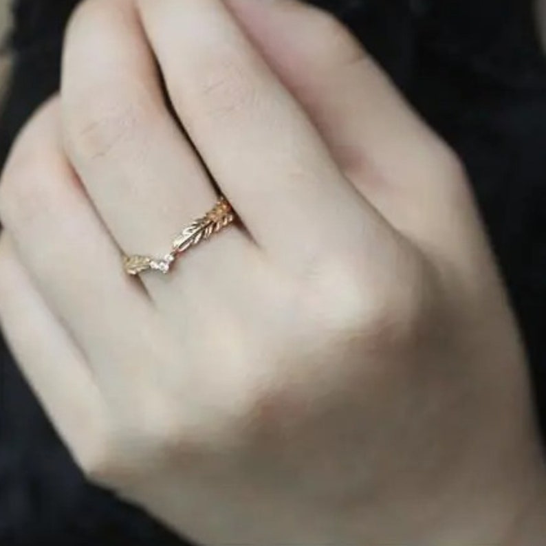 Nike Greek Goddess Angel Wings Ring Vermeil Dainty Adjustable Laurel ...