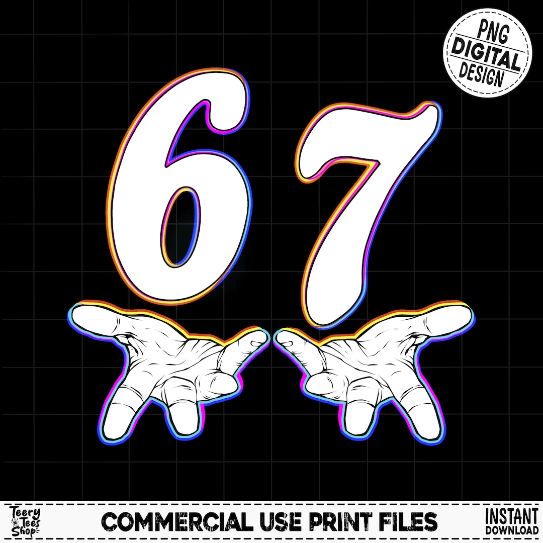 Six Seven 6 7 Meme Funny Hands PNG Bundle, Viral Internet Meme Humor ...