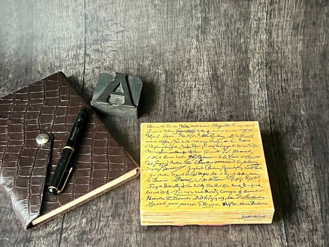 Large Wooden Stamp Artist Signatures Collage Vintage - Etsy