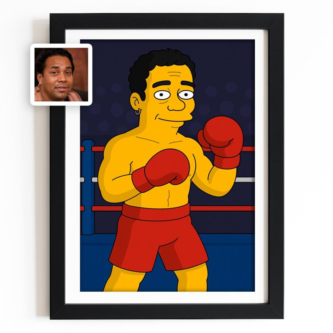 Boxer Simpsons Style Portrait – Custom Yellow Cartoon From Photo, Funny ...