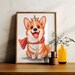 Corgi Print, Dog Portrait Poster, Kids Room Decor Digital, Dog Puppy ...