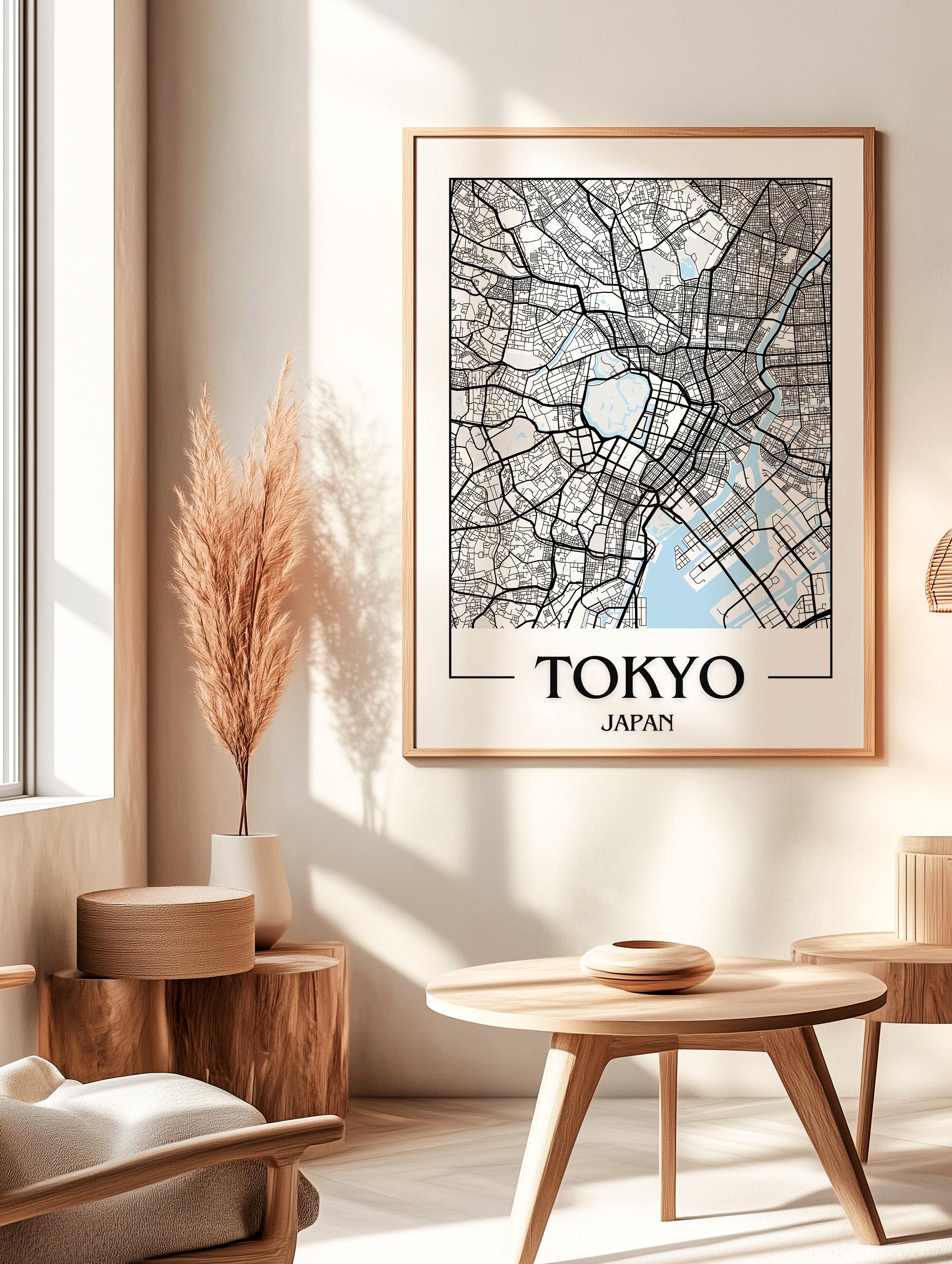 TOKYO Japan Map Print, Tokyo City Map Poster, Printable Map of Tokyo ...