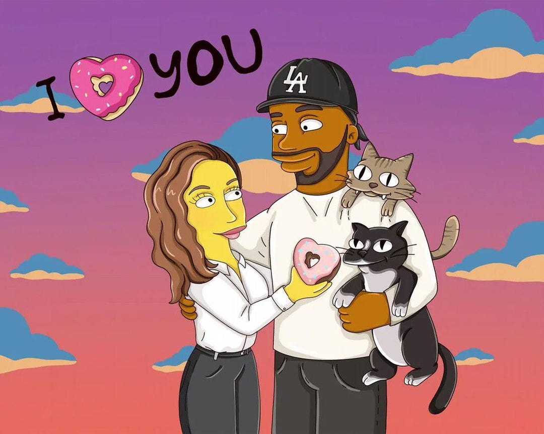 Custom Couple Portrait, Simpsons Portrait, Personalized Portrait Gift ...
