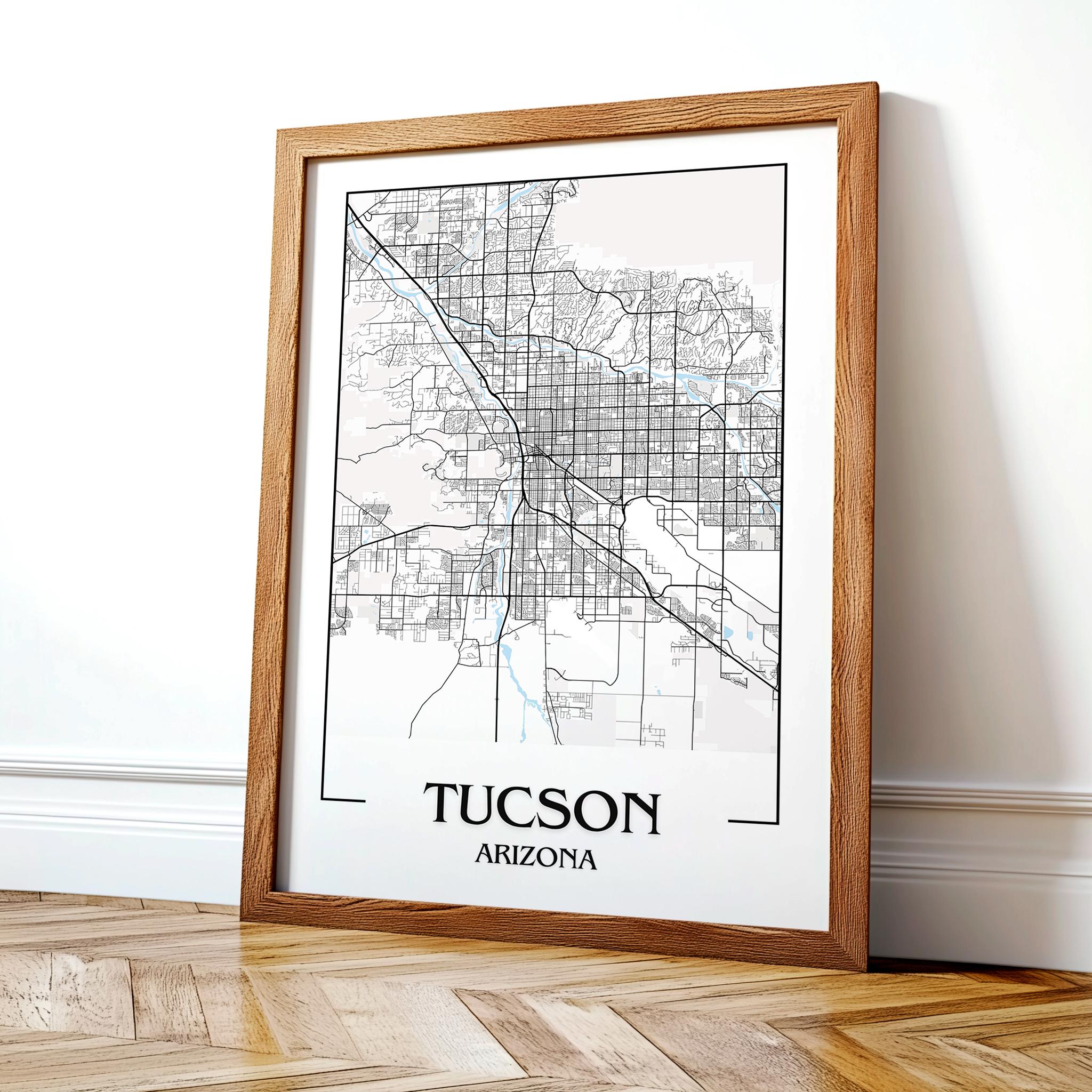 Tucson Arizona Map Print, Tucson City Map Poster, Printable Map of ...