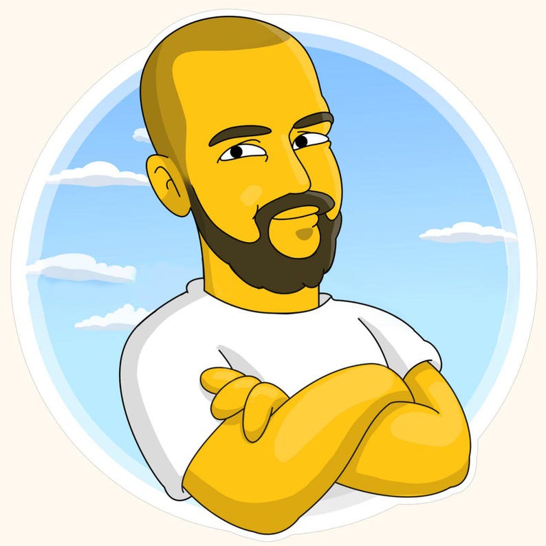 Custom Portrait Logo in the Style of the Simpsons, Cartoon Logo ...
