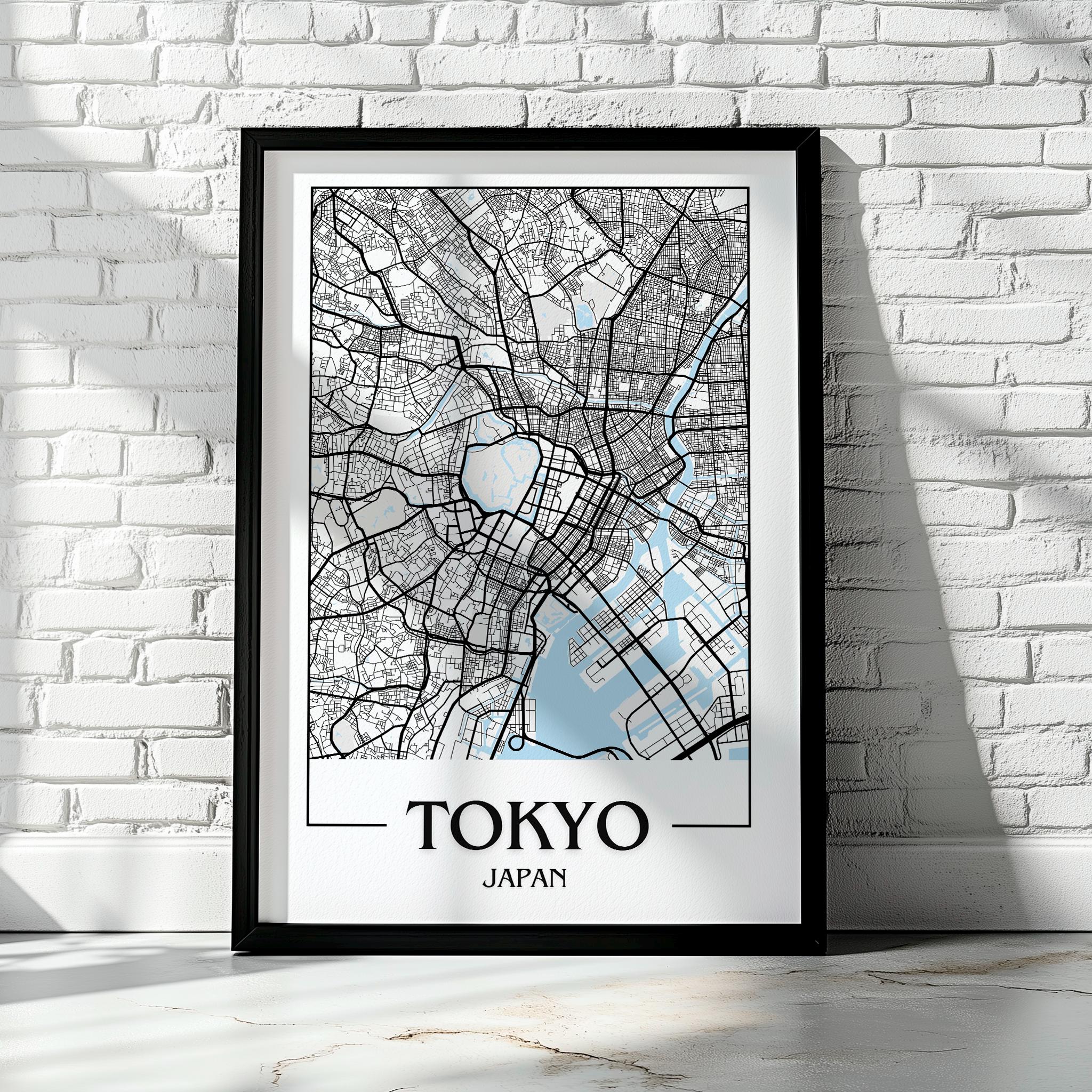 TOKYO Japan Map Print, Tokyo City Map Poster, Printable Map of Tokyo ...