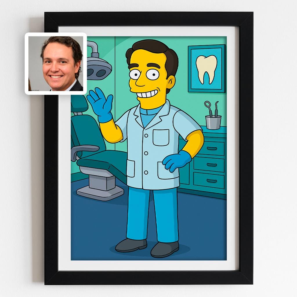 Male Surgeon Simpsons Style Portrait – Custom Yellow Cartoon From Photo ...