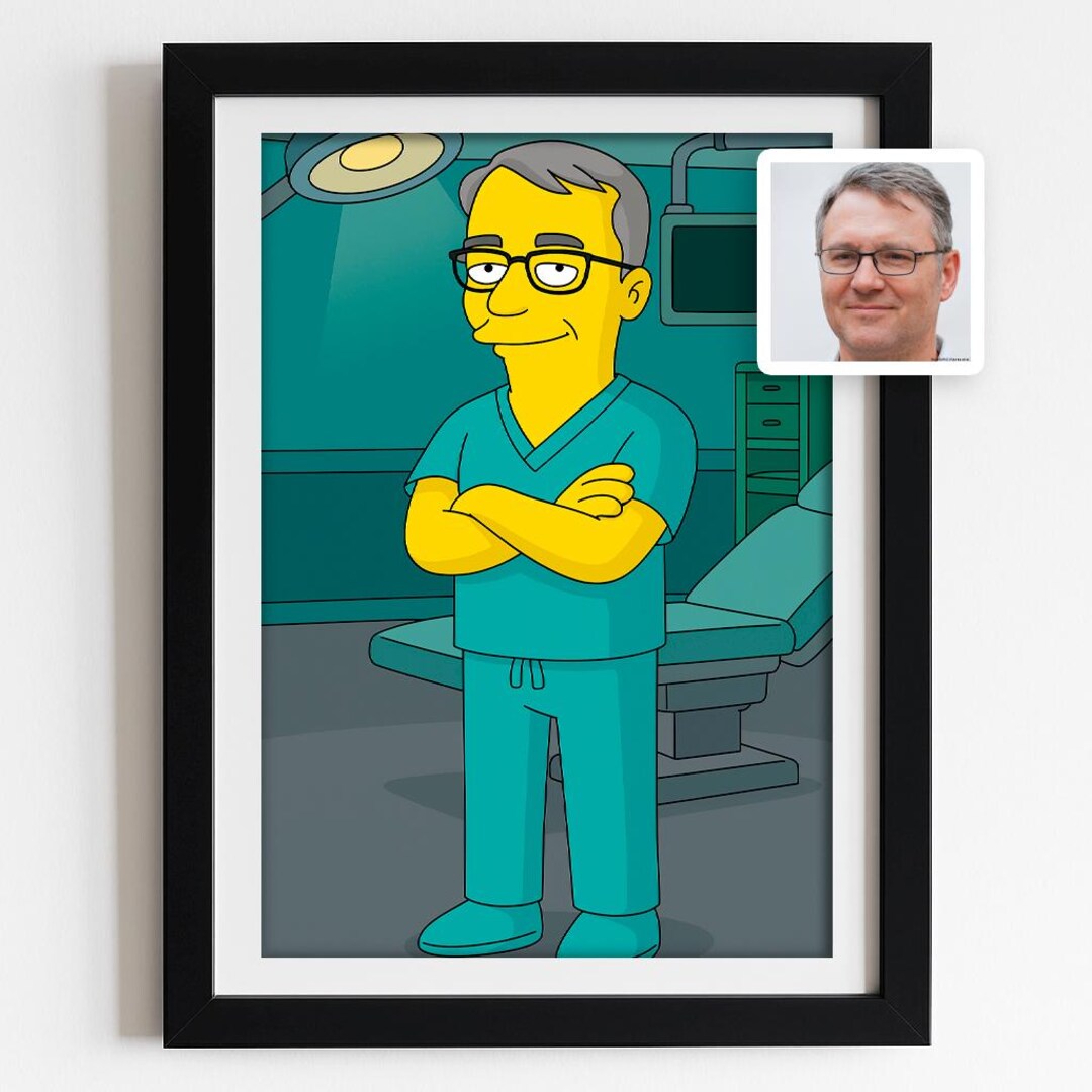 Male Surgeon Simpsons Style Portrait – Custom Yellow Cartoon From Photo ...