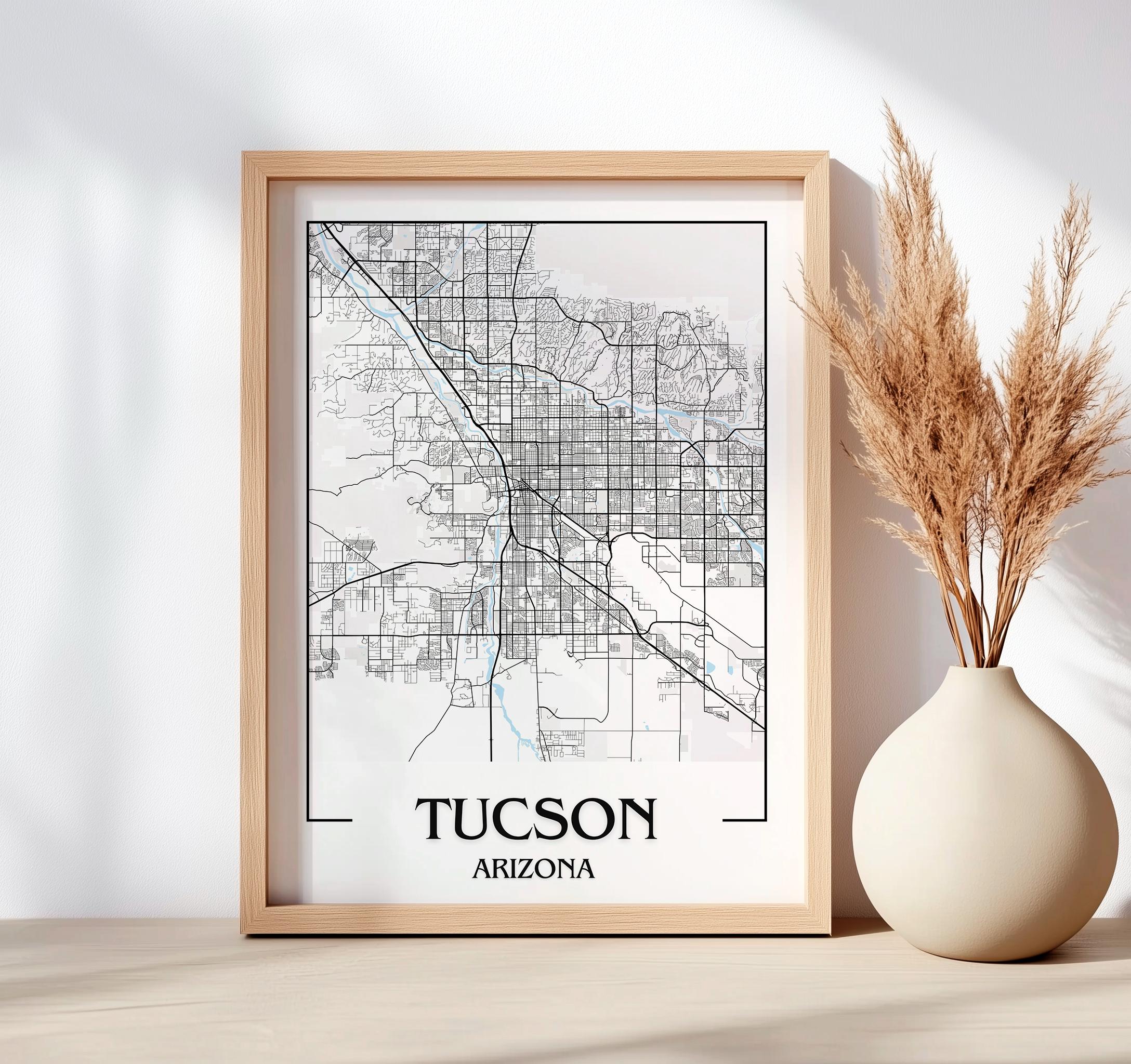 Tucson Arizona Map Print, Tucson City Map Poster, Printable Map of ...
