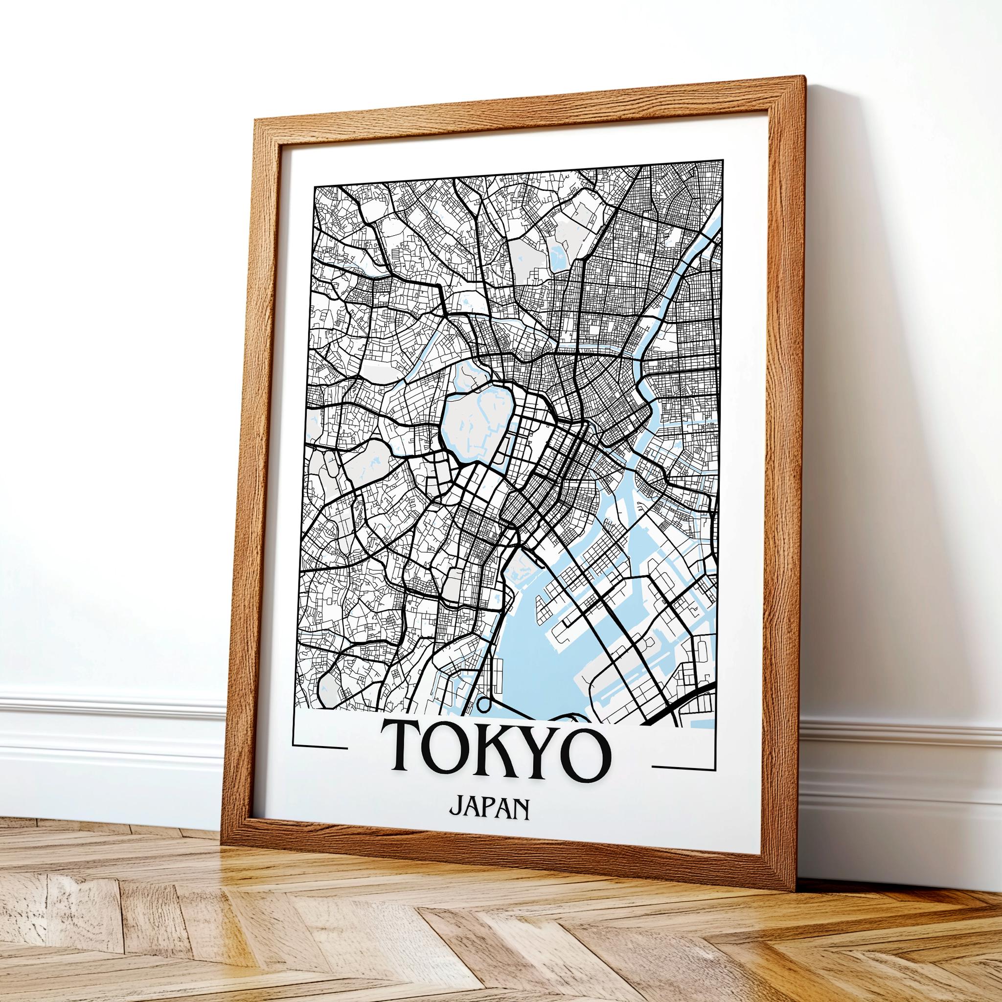 TOKYO Japan Map Print, Tokyo City Map Poster, Printable Map of Tokyo ...