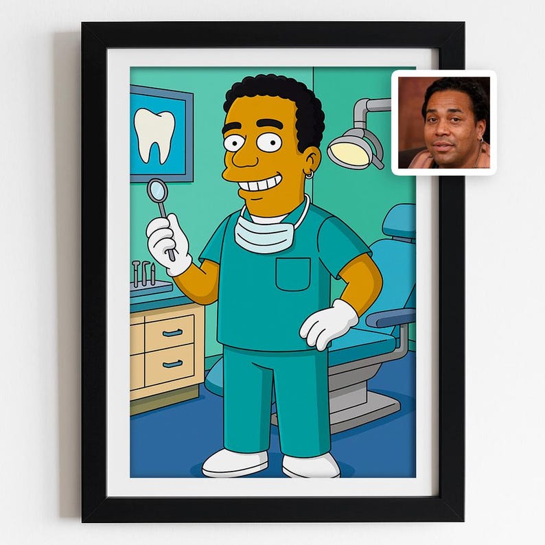 Male Surgeon Simpsons Style Portrait – Custom Yellow Cartoon From Photo ...